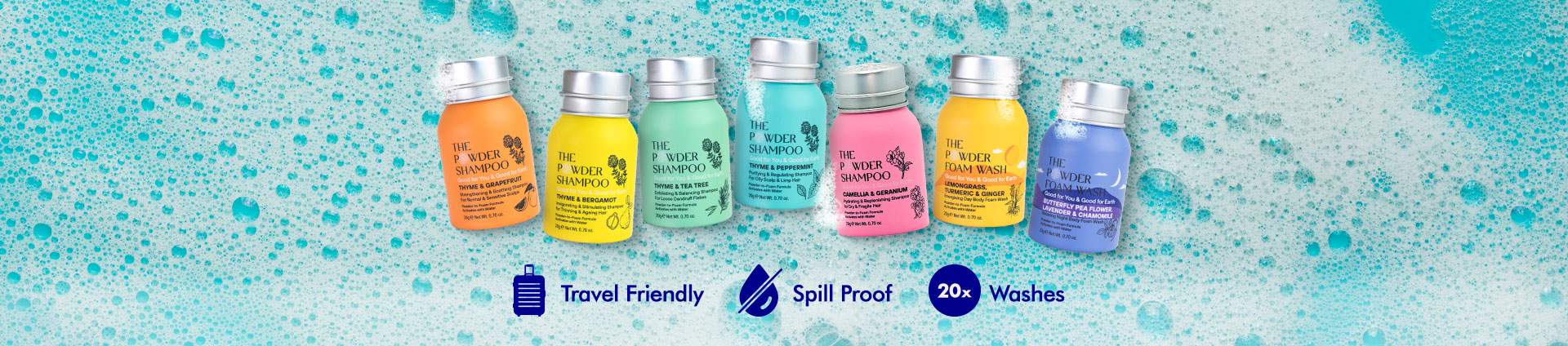 Travel powder shampoo mini bottles | The Powder Shampoo